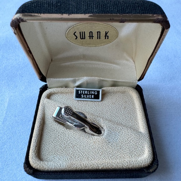 SWANK | Accessories | Vintage Swank Sterling Silver Tie Clasp Clip In ...